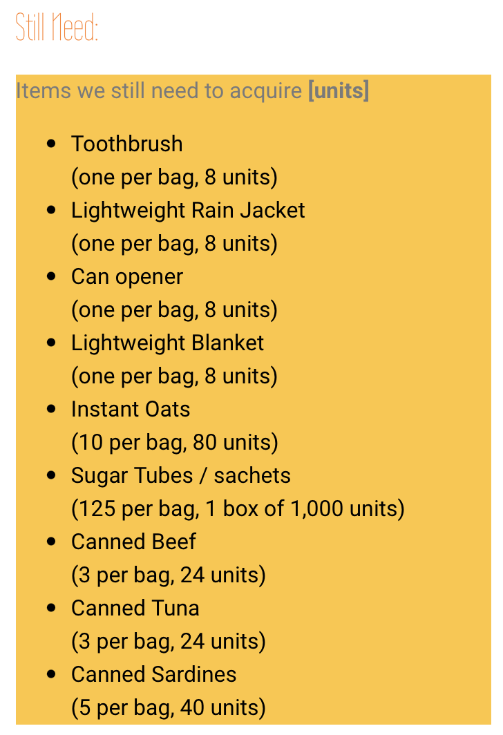 Backpacks for the Homeless (Update) - Journey from Nothing